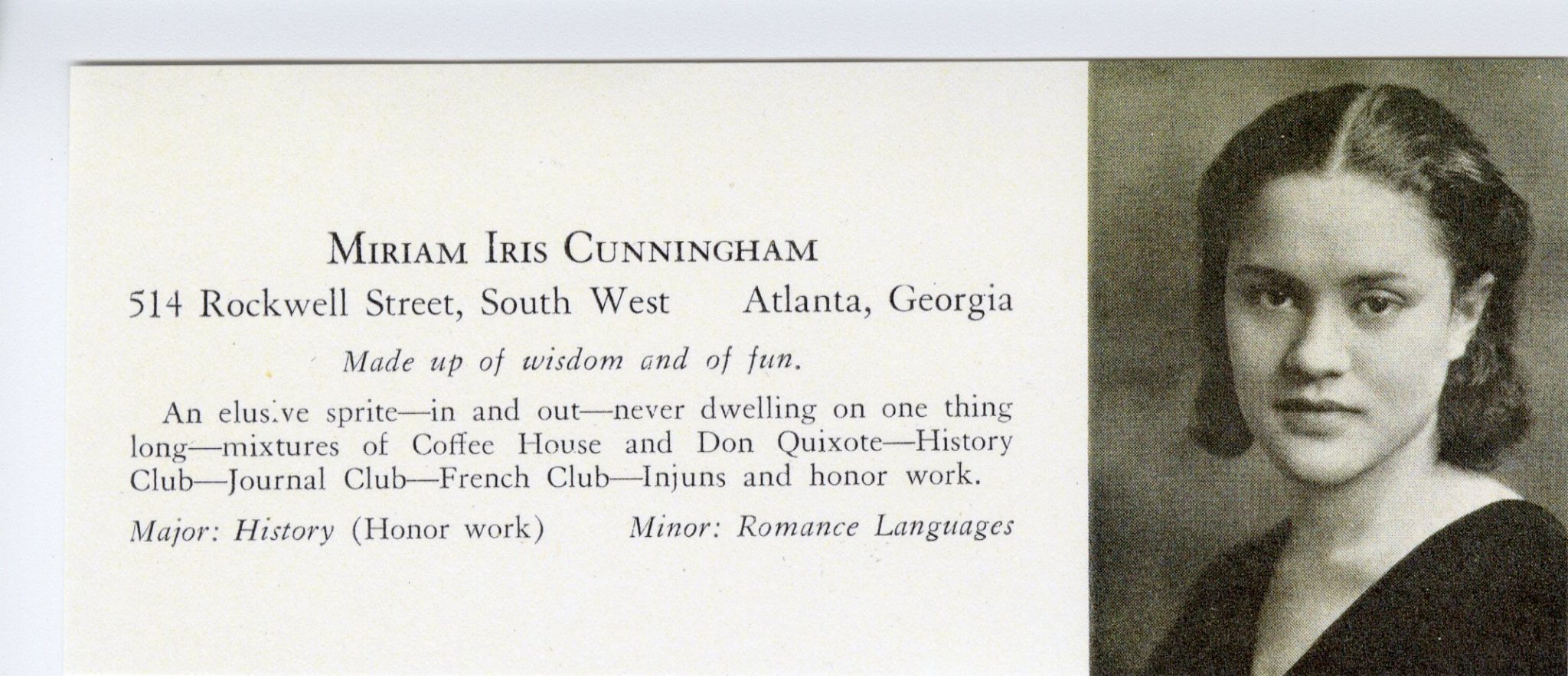 Miriam Iris Cunningham, 1932 – Collectivity, Community, Change