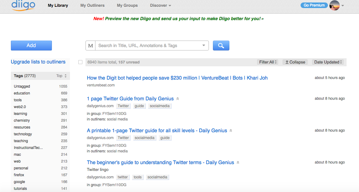 Diigo for Social Bookmarking – Teaching with technology