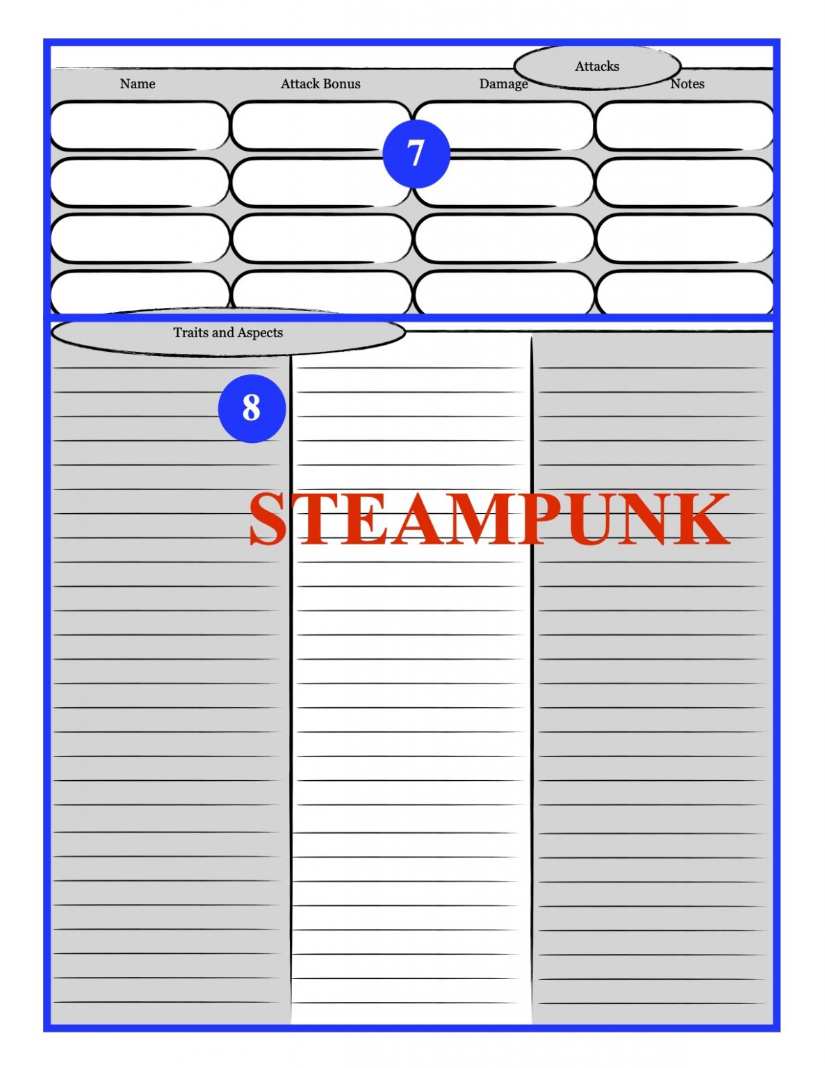 Character Sheet – The Forge System